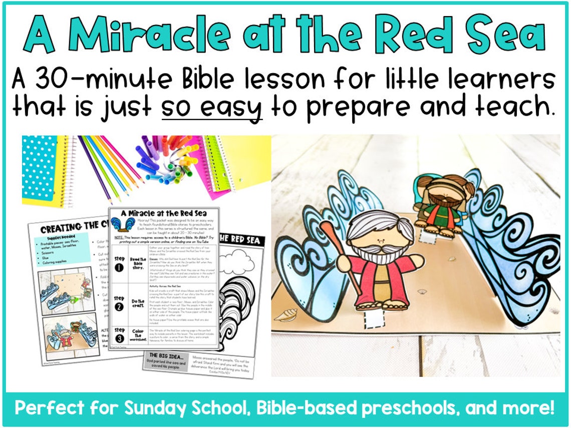 Parting the Red Sea Preschool Bible Lesson, Printable Activities for ...