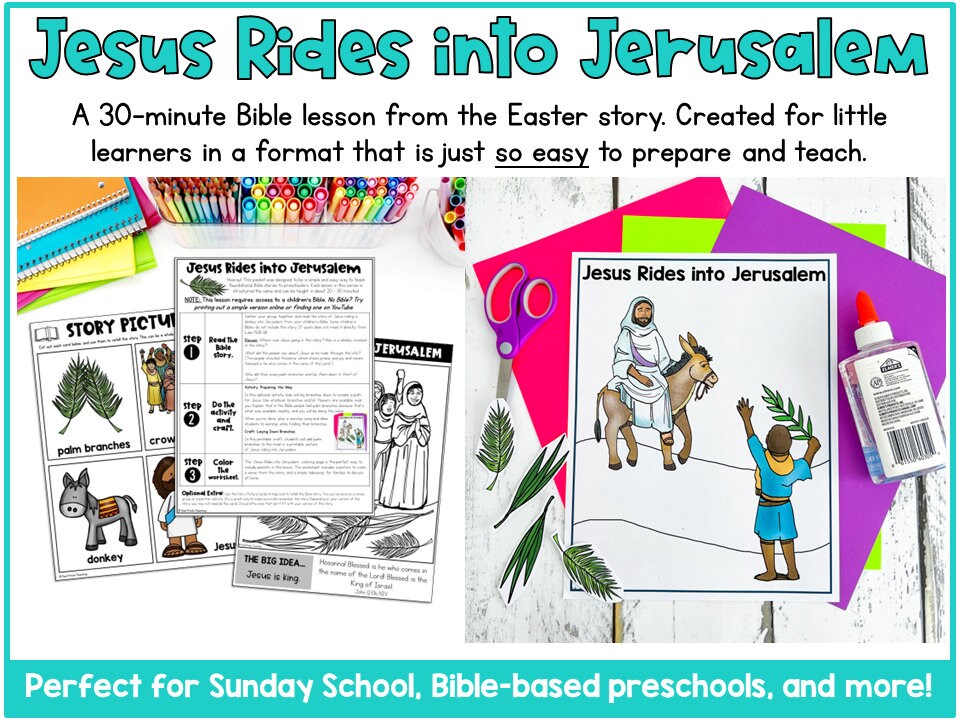 Palm Sunday, Preschool Bible Lesson and Printable Craft for Easter ...