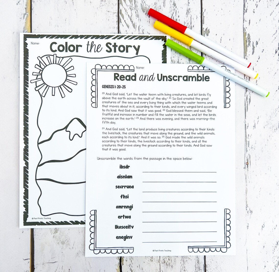 Days of Creation Craft Bible Lessons and Craft, Printable Sunday School ...