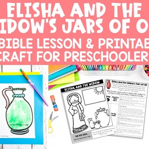 Elisha and the Widow Preschool Bible Lesson Printable - Etsy