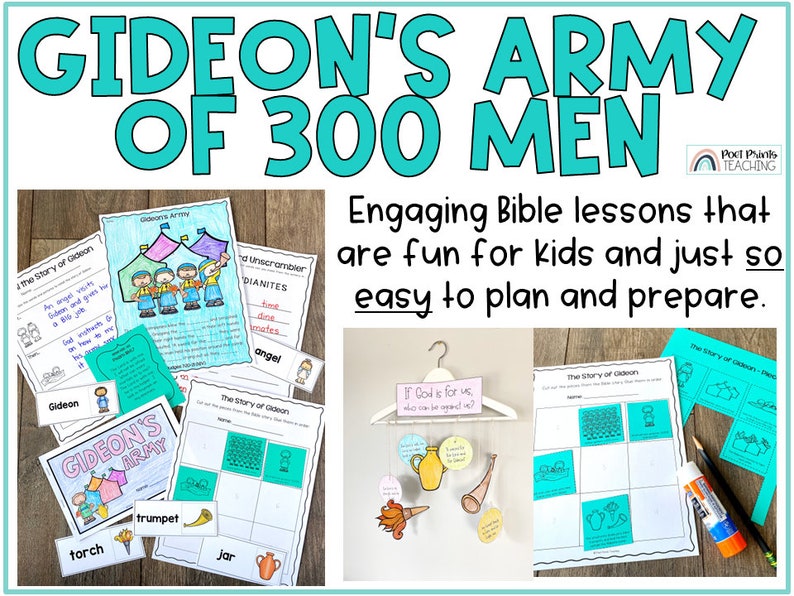 Printable Bible Lesson for Kids Gideon's Army of 300 Men - Etsy Canada