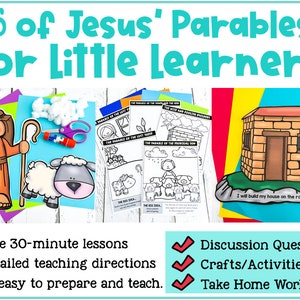 Parables of Jesus, 5 Preschool and Kindergarten Bible Lessons for ...