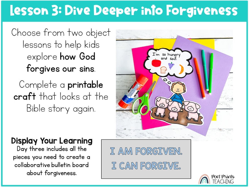 Forgiveness Bible Lessons for Preschool and Kindergarten | Character ...