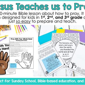 Jesus Teaches Us to Pray, the Lord's Prayer, New Testament Bible ...