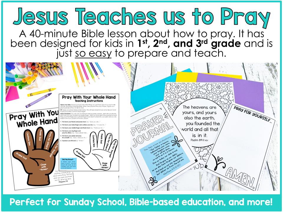 Jesus Teaches Us to Pray, the Lord's Prayer, New Testament Bible ...