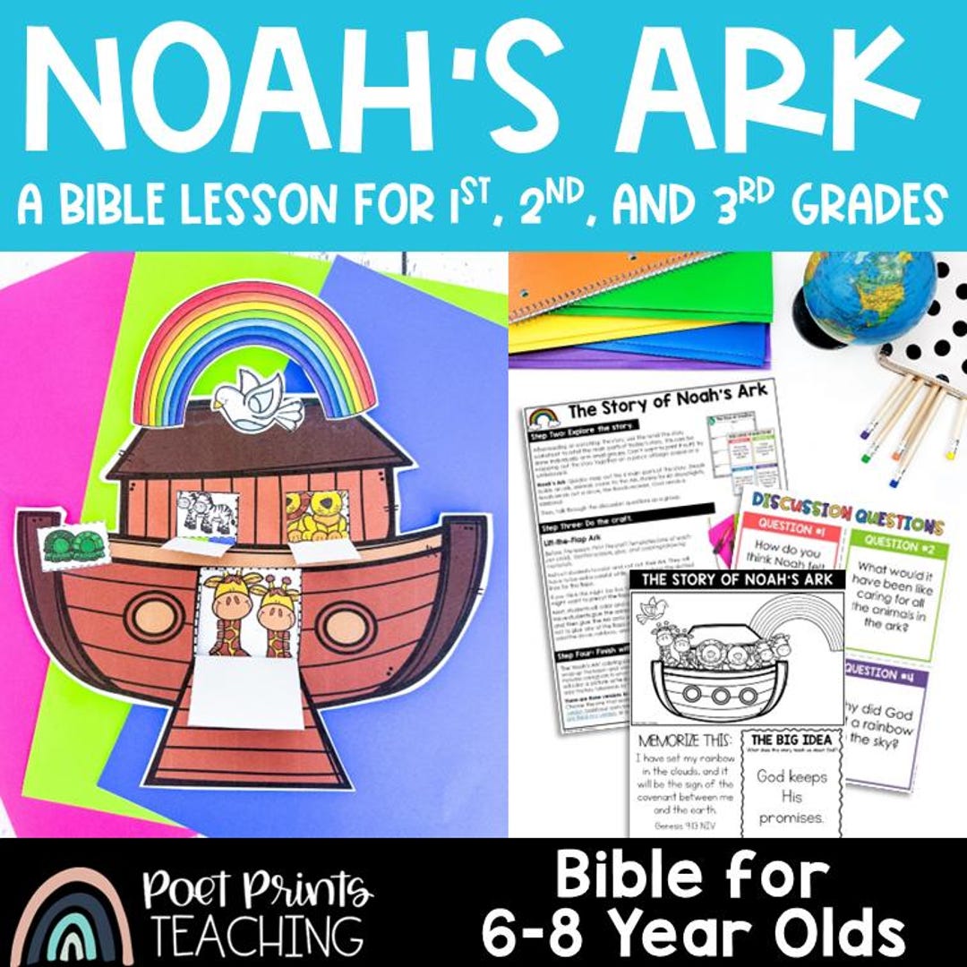 Noah's Ark, the Great Flood Printable Bible Lesson for Bigger Kids in ...