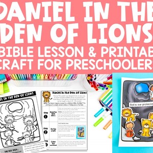 Daniel in the Lions' Den Preschool Bible Lesson, Printable Craft for ...