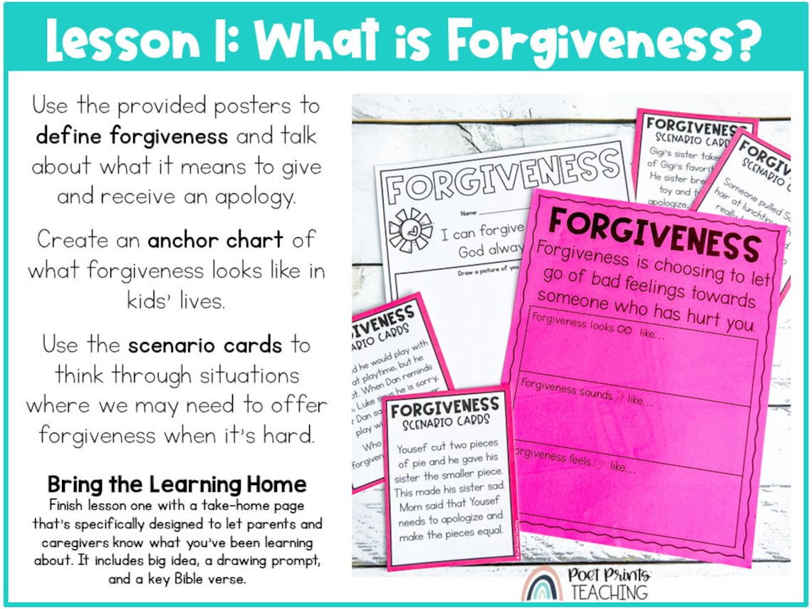 Forgiveness Bible Lessons for Preschool and Kindergarten | Character ...