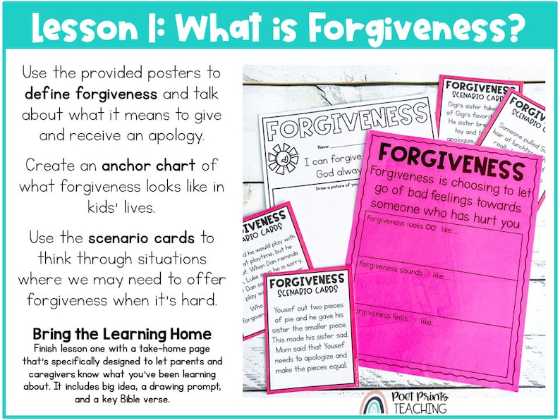 Forgiveness Bible Lessons for Preschool and Kindergarten | Character ...