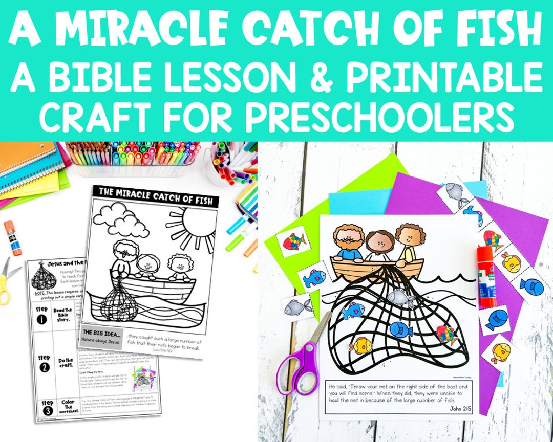 Miracles of Jesus for Preschool A Miracle Catch of Fish - Etsy