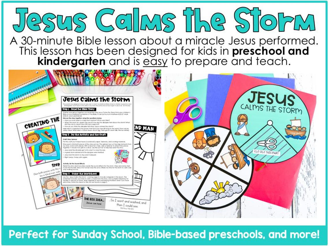 Jesus Calms the Storm Printable Bible Craft and Lesson About Miracles ...