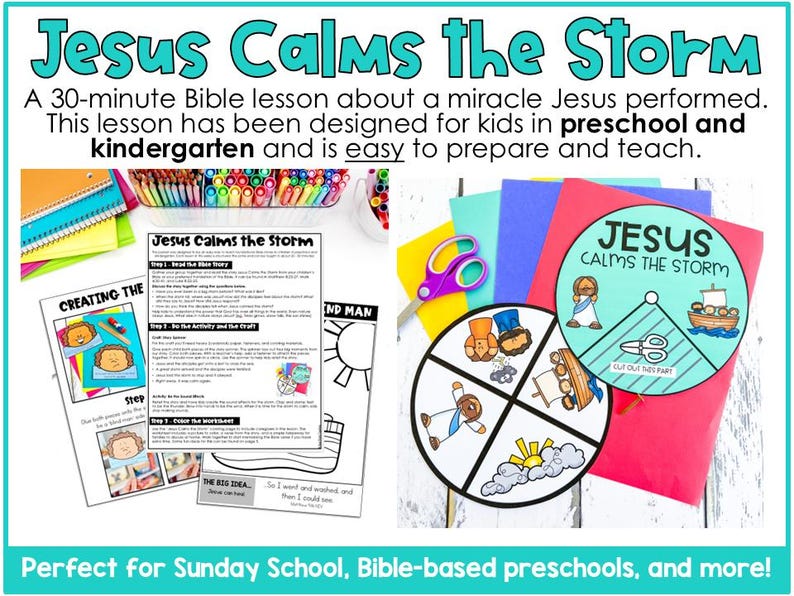 Jesus Calms the Storm Printable Bible Craft and Lesson About Miracles ...