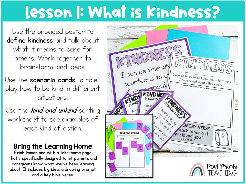 Kindness Bible Lessons and Activities for Preschool and Kindergarten ...