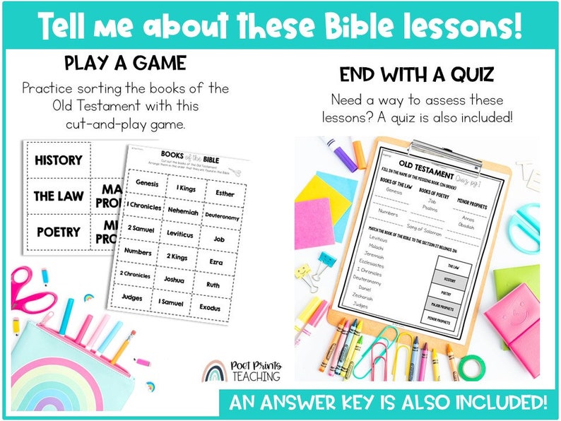 The Books of the Bible Lessons for Kids, Old Testament, Bible Study ...
