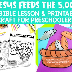 Jesus Feeds the 5000 Printable Bible Craft and Lesson About - Etsy