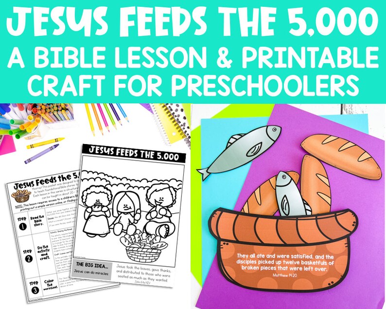 Jesus Feeds the 5000 Printable Bible Craft and Lesson About - Etsy