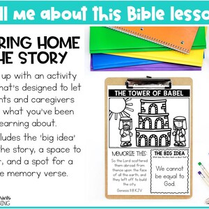 The Tower of Babel Printable Bible Lesson for Bigger Kids in 1st, 2nd ...