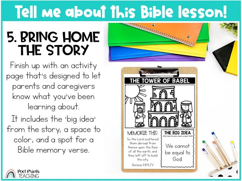 The Tower of Babel Printable Bible Lesson for Bigger Kids in 1st, 2nd ...
