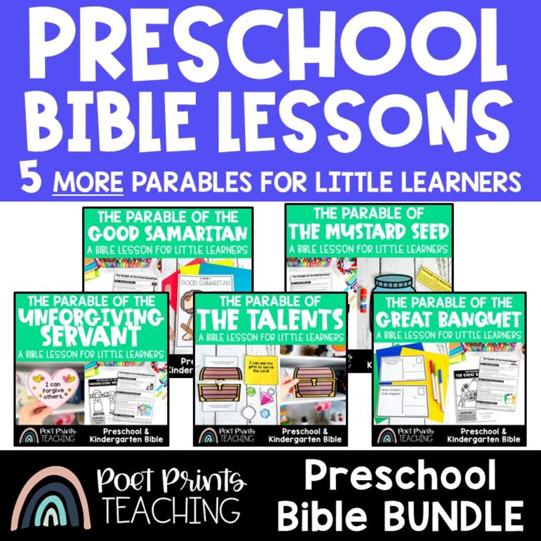 Parables of Jesus (set 2), 5 Preschool Bible Lessons for Sunday School ...