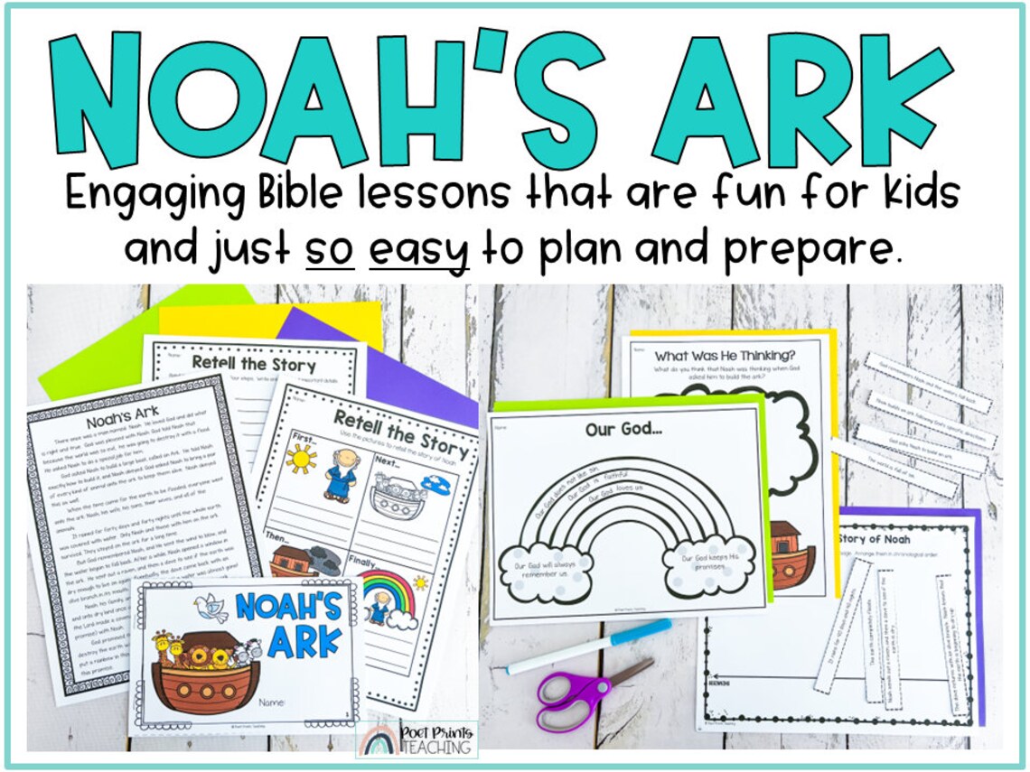 Noah's Ark Bible Lessons and Craft Printable Sunday - Etsy