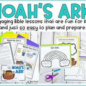 Noah's Ark Bible Lessons and Craft, Printable Sunday School Activity ...