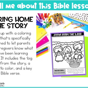 Jesus Feeds the 5,000 Printable Bible Craft and Lesson About Miracles ...