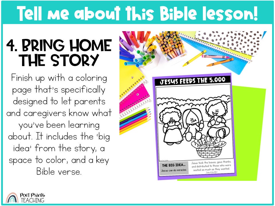 Jesus Feeds the 5,000 Printable Bible Craft and Lesson About Miracles ...