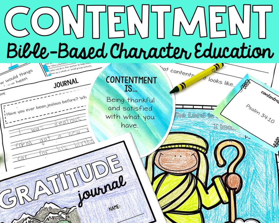 Contentment Bible Lessons for Kids, Printable Character Education ...