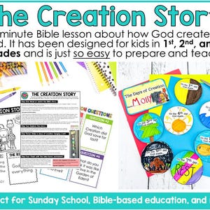 Days of Creation, Printable Bible Lesson for Bigger Kids in 1st, 2nd ...