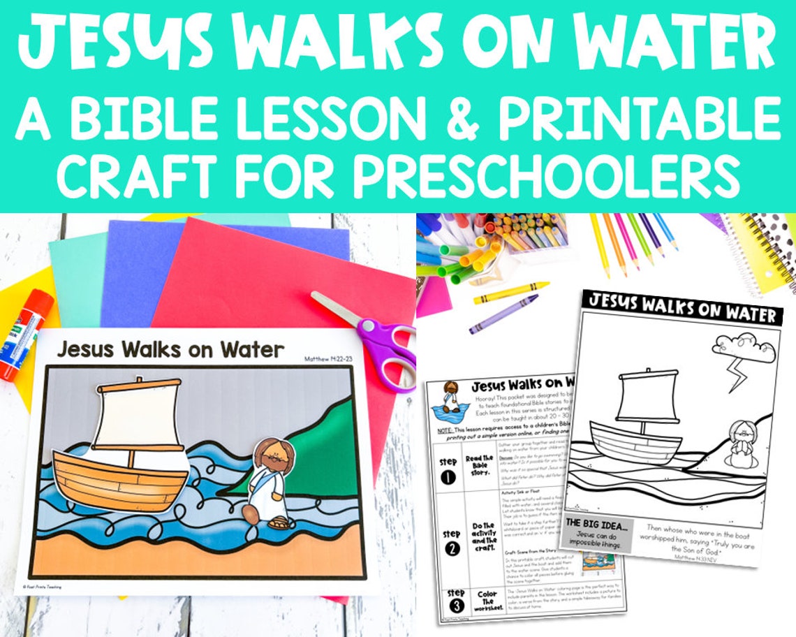 Jesus Walks on Water Printable Bible Craft and Lesson About - Etsy