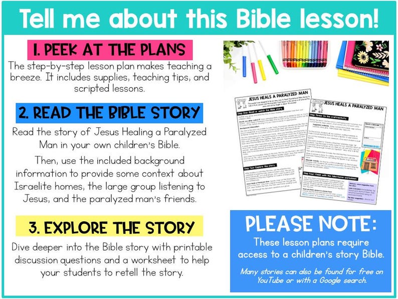 Jesus Heals a Paralyzed Man, Miracles in the New Testament, Printable ...