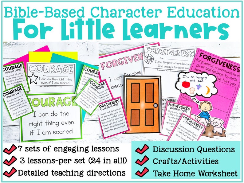 Character Education Bible Lessons for Preschool and Kindergarten, SEL ...