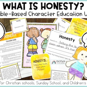 Honesty Bible Lessons for Kids, Printable Character Education Sunday ...