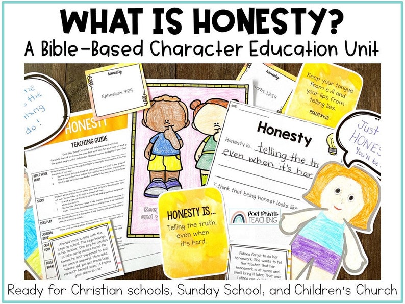 Honesty Bible Lessons for Kids, Printable Character Education Sunday ...
