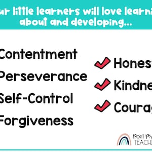 Character Education Bible Lessons for Preschool and Kindergarten, SEL ...