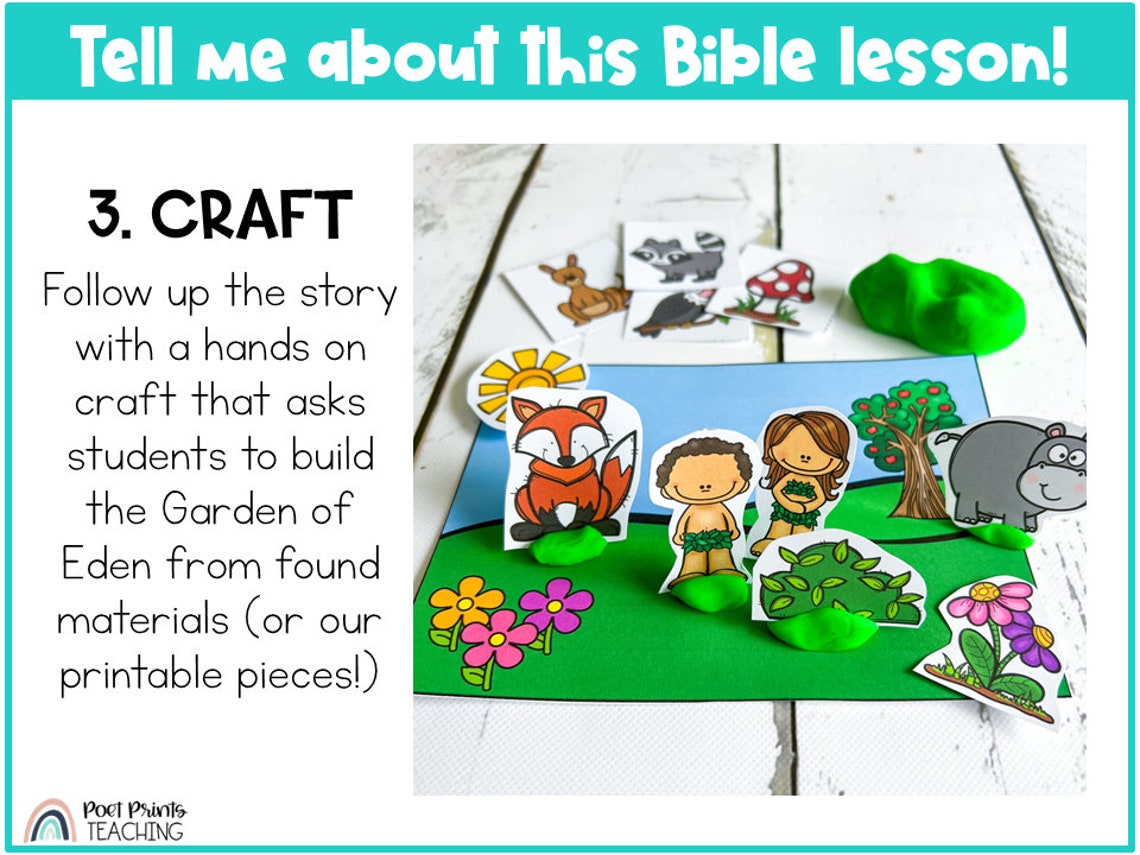 Adam and Eve Preschool Bible Craft and Lesson, Garden of Eden, Printable Bible Activities for ...