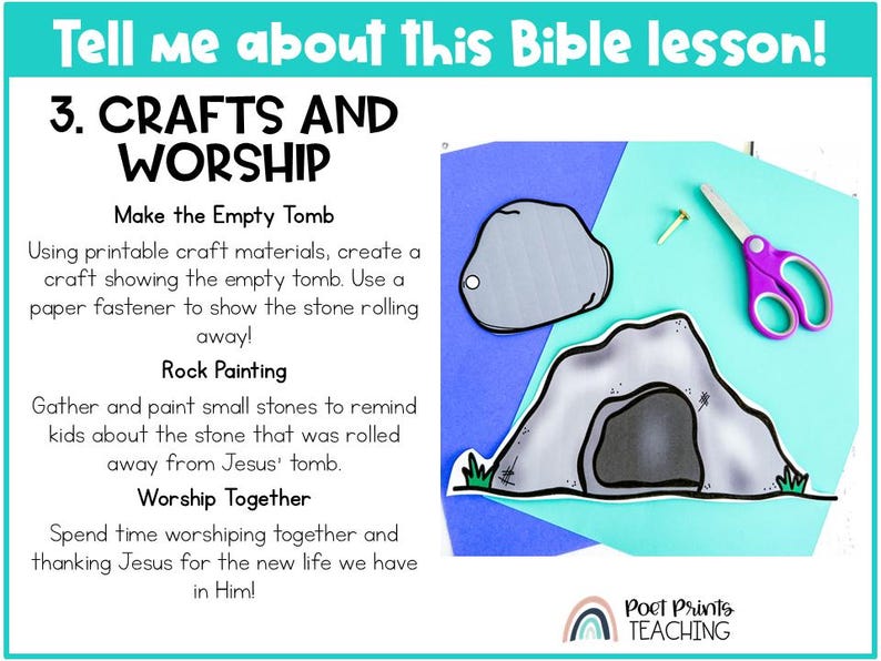 Jesus is Risen, Empty Tomb Easter Preschool Bible Lesson and Printable ...