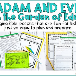 Garden of Eden Adam and Eve Craft Bible Lessons and Craft, Printable ...