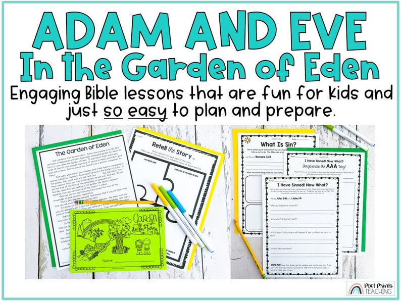 Garden of Eden Adam and Eve Craft Bible Lessons and Craft, Printable ...