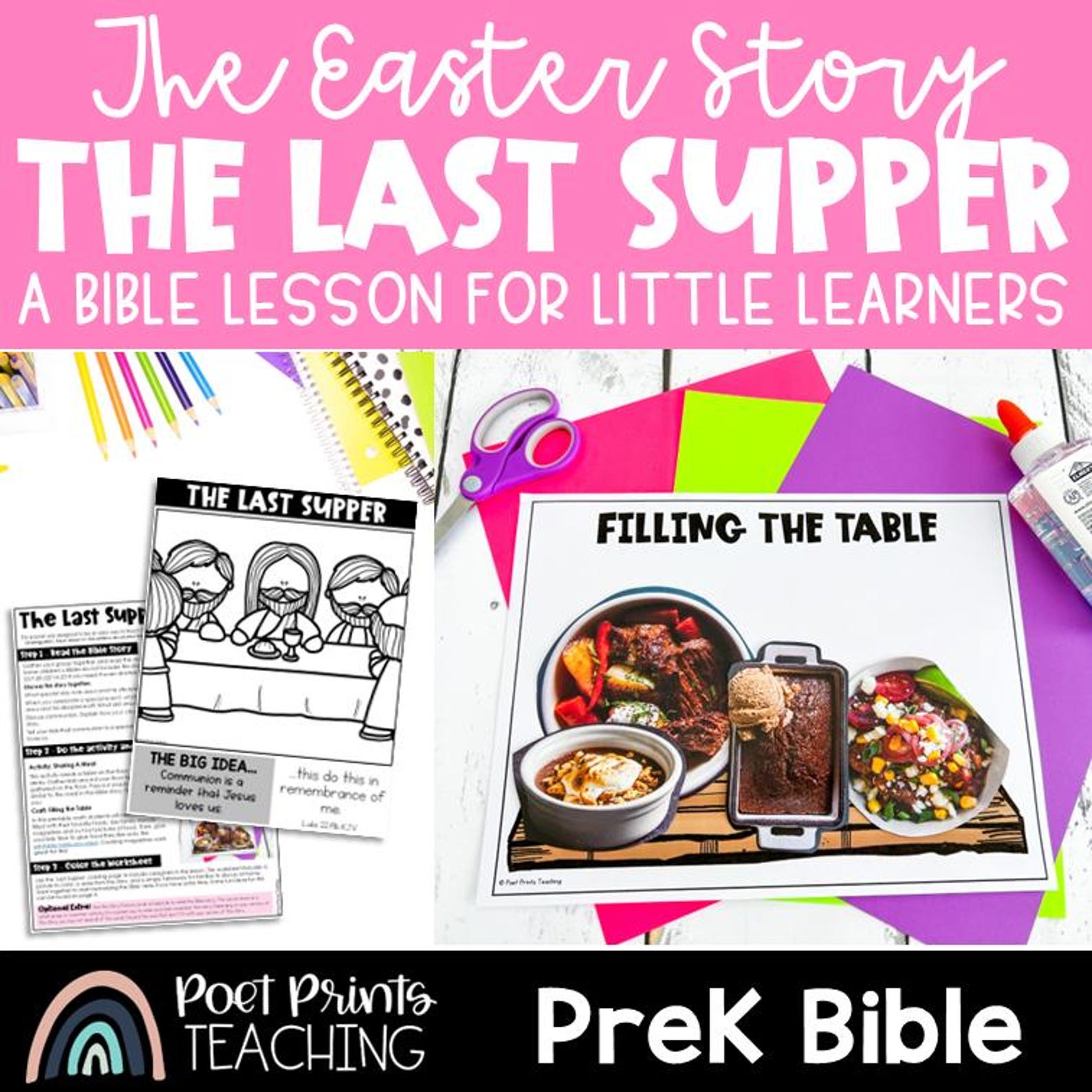The Last Supper, Preschool Bible Lesson and Printable Craft for Easter ...
