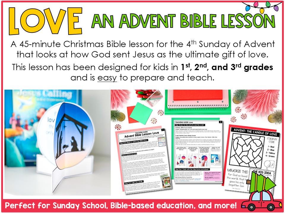 Love: an Advent Bible Lesson for Kids, Printable Christmas Craft (PDF ...