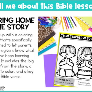 The Lord's Prayer, Jesus Teaches Us to Pray, Printable Bible Craft and ...