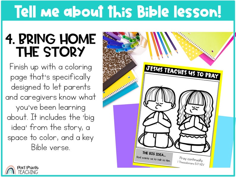 The Lord's Prayer, Jesus Teaches Us to Pray, Printable Bible Craft and ...