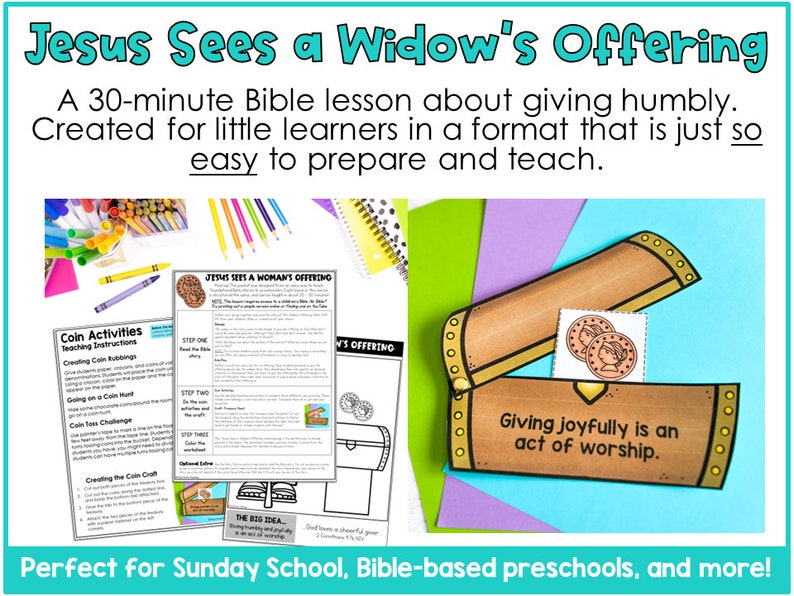 Jesus and the Widow's Offering, Printable Bible Craft and Lesson for ...