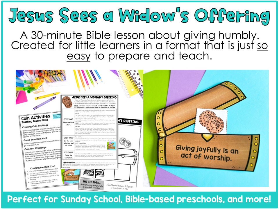 Jesus and the Widow's Offering, Printable Bible Craft and Lesson for ...