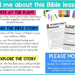 The Tower of Babel Printable Bible Lesson for Bigger Kids in 1st, 2nd ...