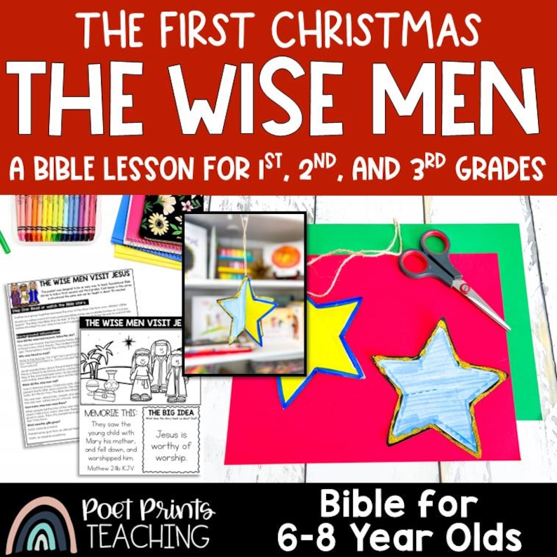 The Wise Men Visit Jesus Christmas Bible Lesson for Kids, Printable ...