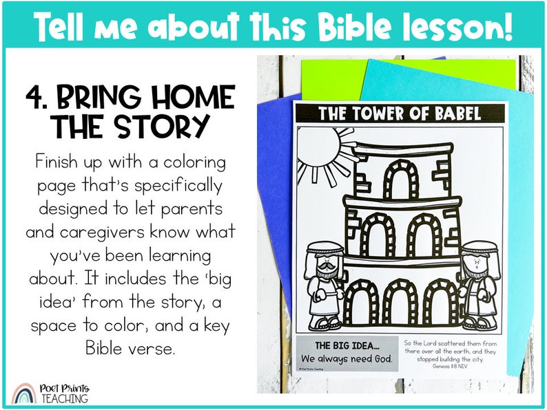 Tower of Babel Preschool Bible Lesson, Printable Activities for Prek ...