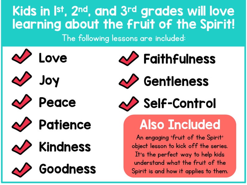 Fruit of the Spirit Bible Lesson for Kids, 9 Printable Bible Crafts and ...