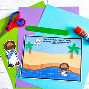 Jesus is Baptised, Printable Bible Craft and Lesson for Preschool and ...